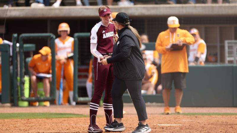 Aggies' pitchers combine on two-hitter vs. Lady Vols - Southeastern ...