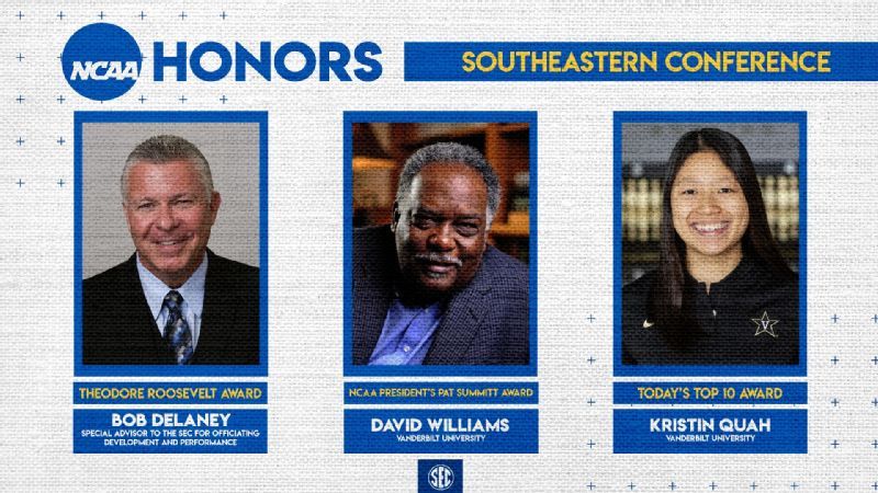 NCAA to recognize several SEC honorees - Southeastern Conference